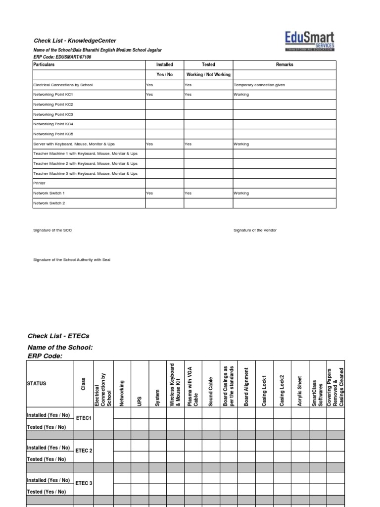 7 Handover - Checklist Format | PDF | Computer Keyboard | Computer Network