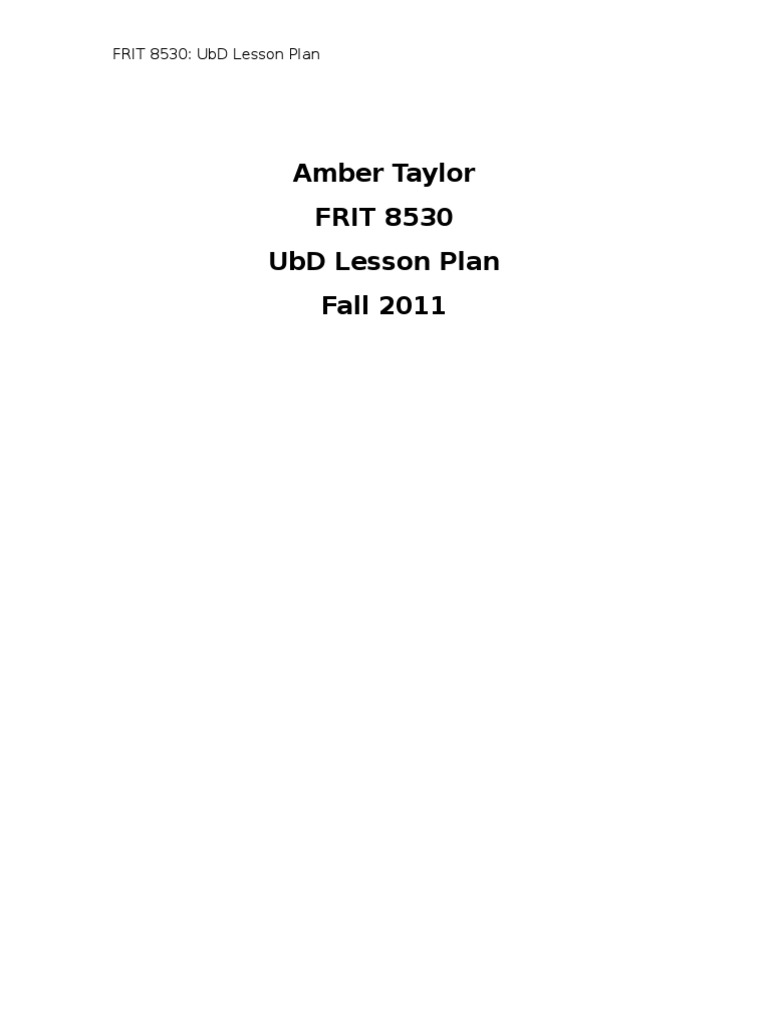 UbD Lesson Plan Geometry | PDF | Area | Volume