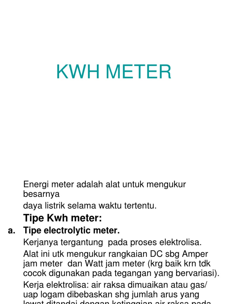 Pengukuran Energi Listrik KWh Meter | PDF | Metode & Bahan Ajar | Sains ...