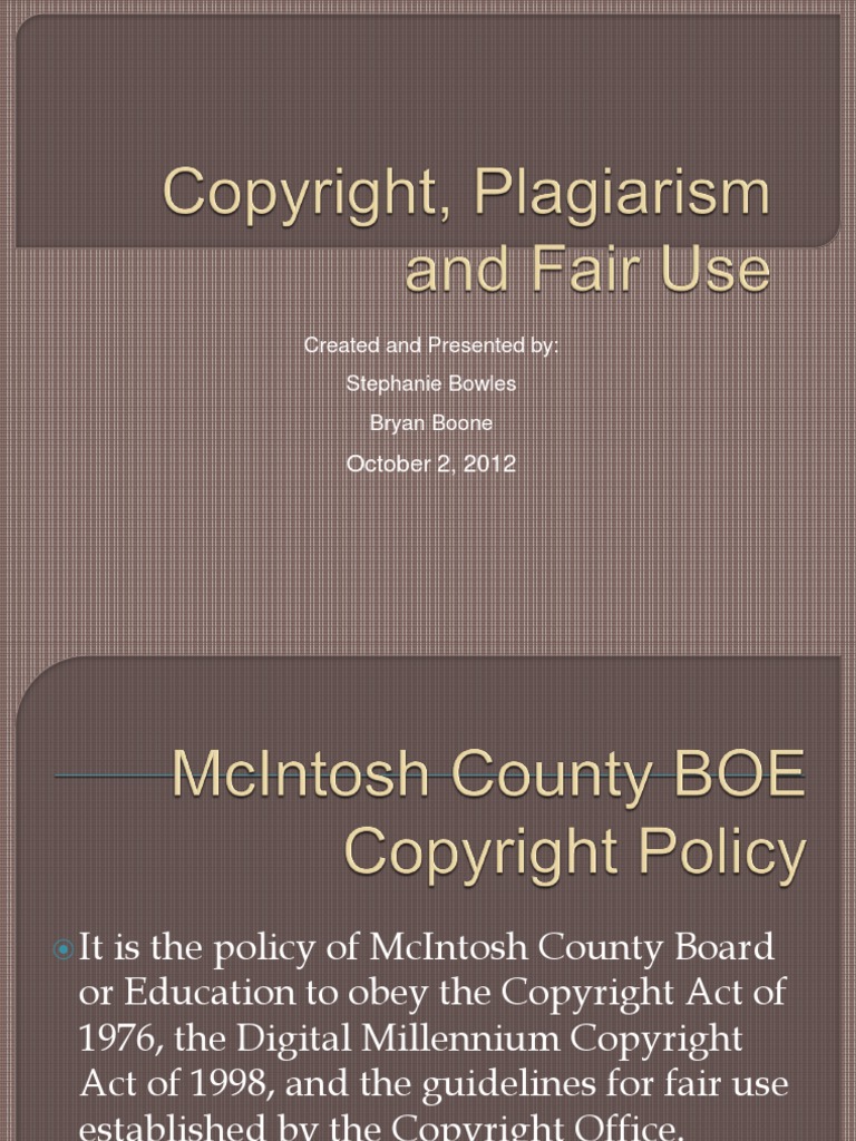 Copyright and Fair Use | PDF | Fair Use | Copyright Law Of The United ...