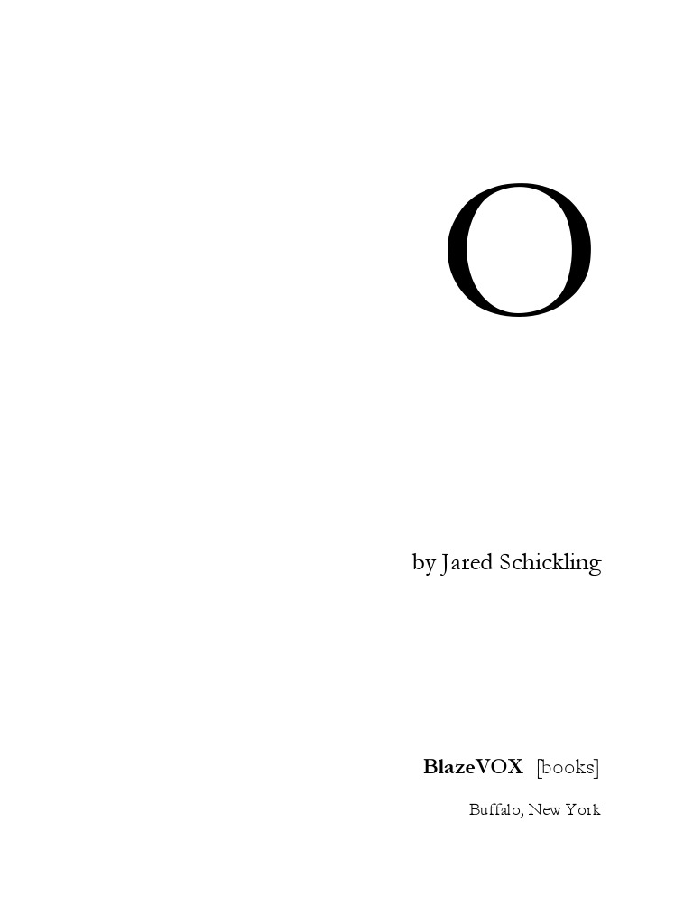 O by Jared Schickling Book Preview | PDF | Poetry | Nature