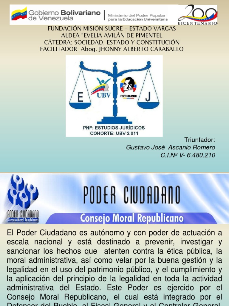 PODER CIUDADANO EN VENEZUELA | Venezuela | Fiscal | Prueba gratuita de ...