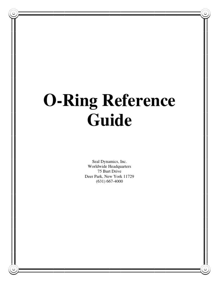 O-Ring Reference Guide | PDF | Materials | Mechanical Engineering