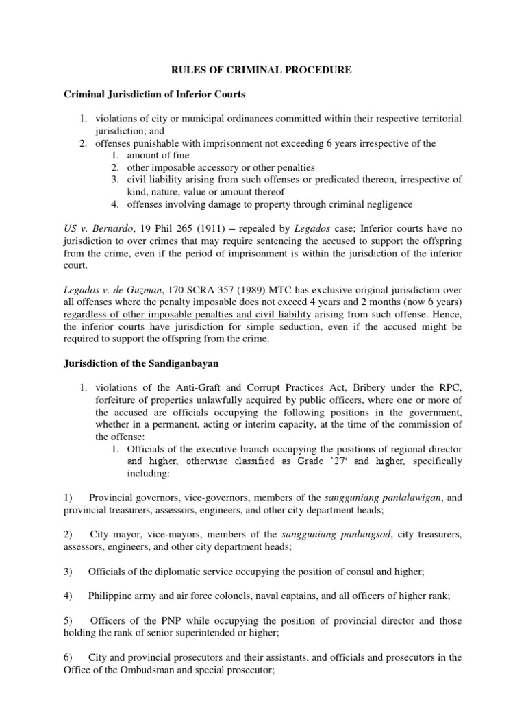 Rules of Criminal Procedure | PDF | Plea | Bail