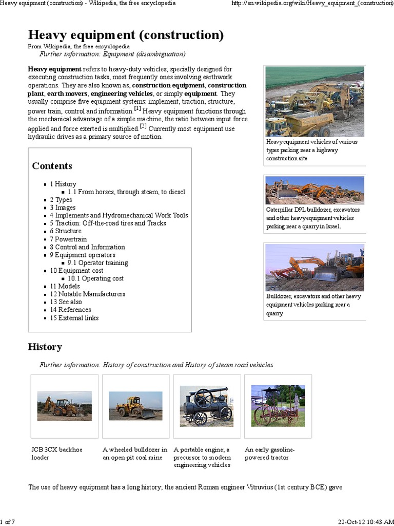 Heavy Equipment (Construction) - Wikipedia, The Free Encyclopedia ...