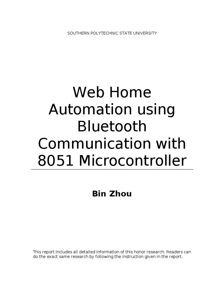 Web Home Automation Using Bluetooth Communication With 8051 ...