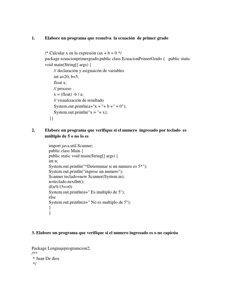 Lenguaje de Programacion Java | PDF | Java (lenguaje de programación ...