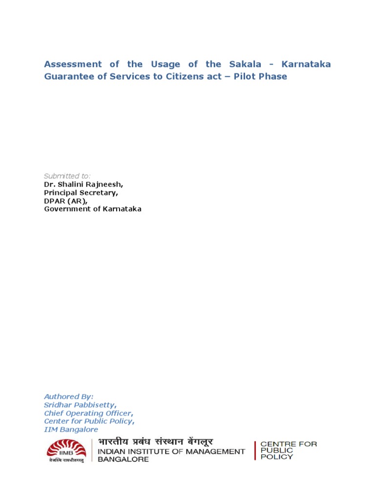 Sakala Scheme: Pilot Phase Assessment | PDF | Government | Business
