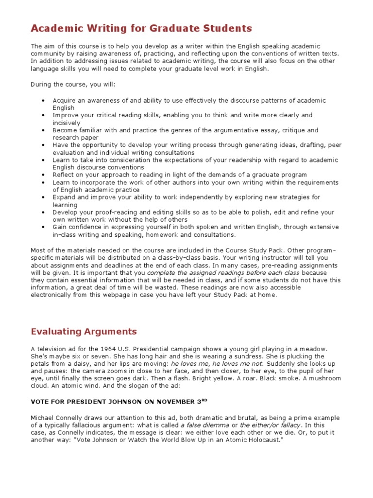 Academic Writing For Graduate Students | PDF