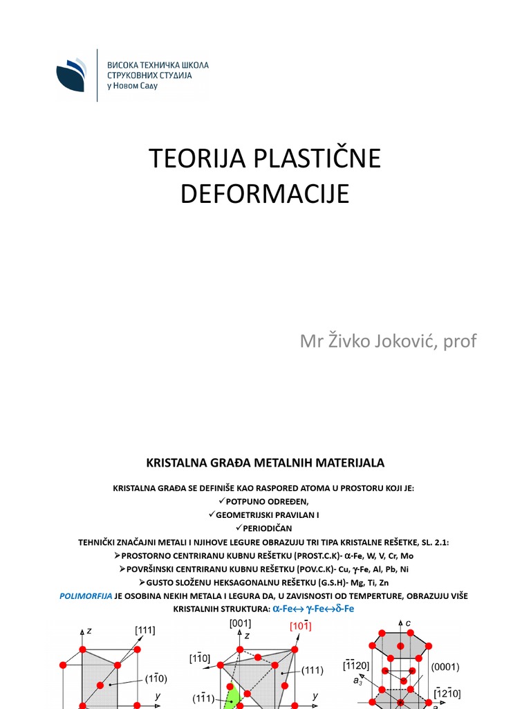 Teorija Plasticne Deformacije | PDF