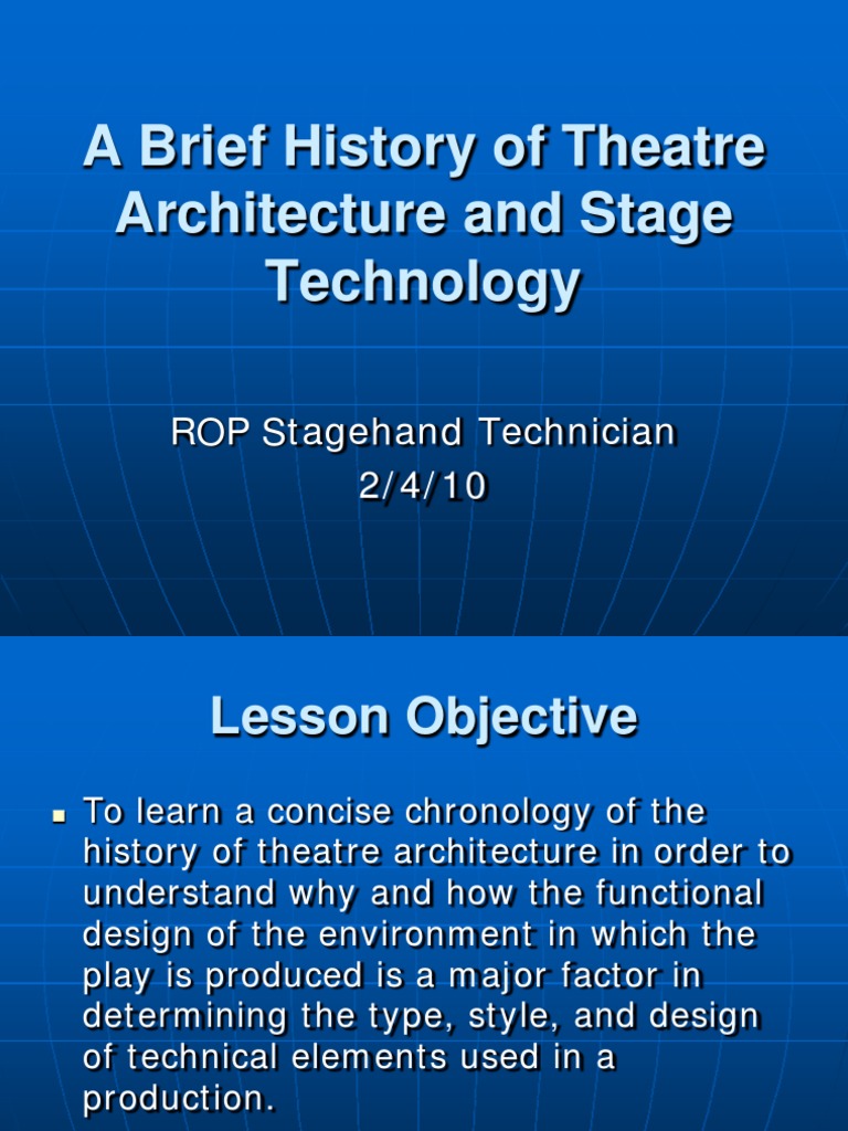 A Brief History of Theatre Architecture and Stage | Download Free PDF ...