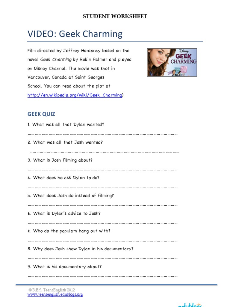 Geek Charming - Video Worksheet | PDF | Leisure