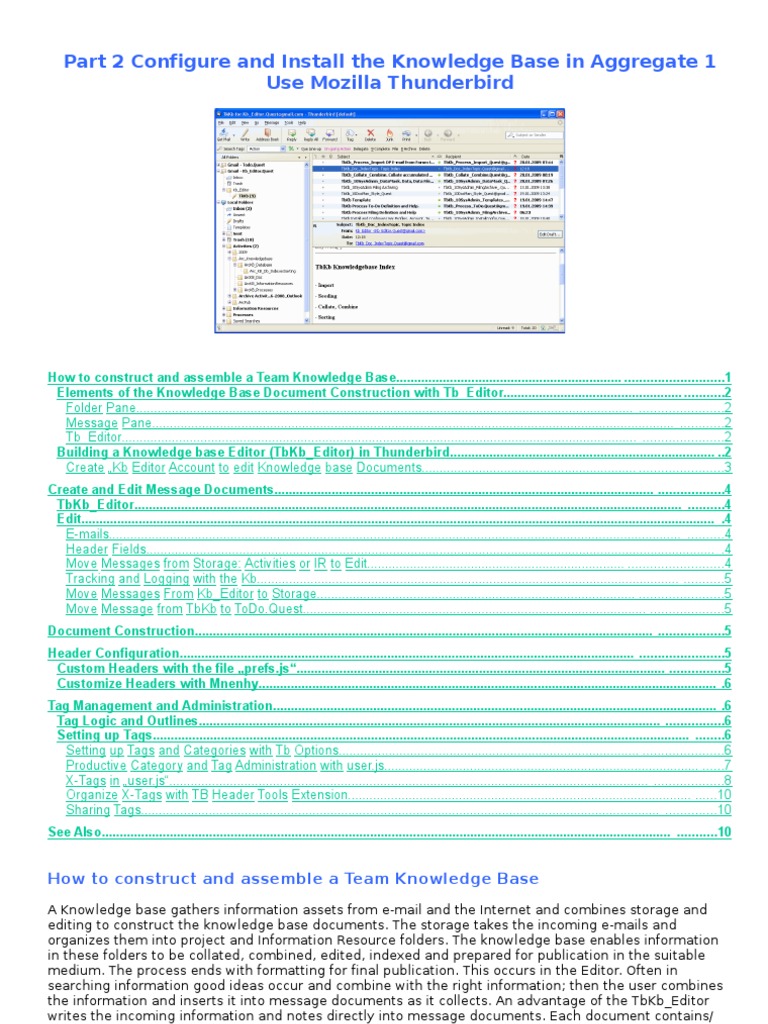 Part 2 Configure and Install The Knowledge Base in Aggregate 1 With Mozilla Thunderbird ...