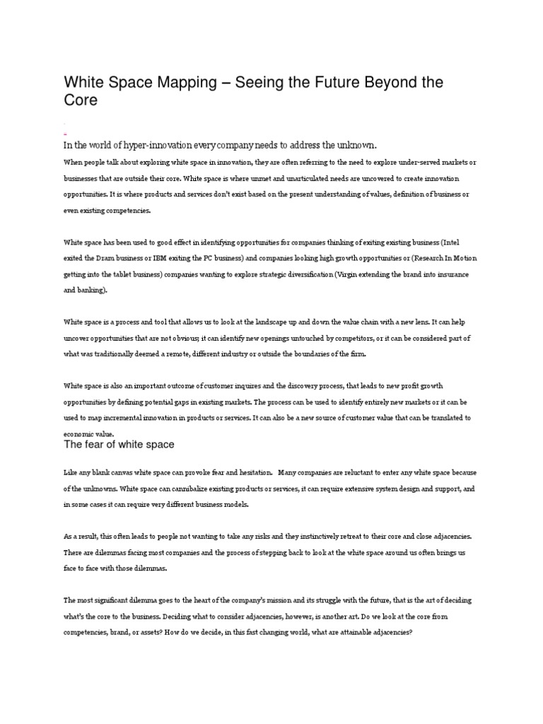 White Space Mapping | PDF | Innovation | Strategic Management