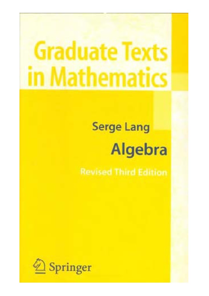 Algebra, Serge Lang | PDF