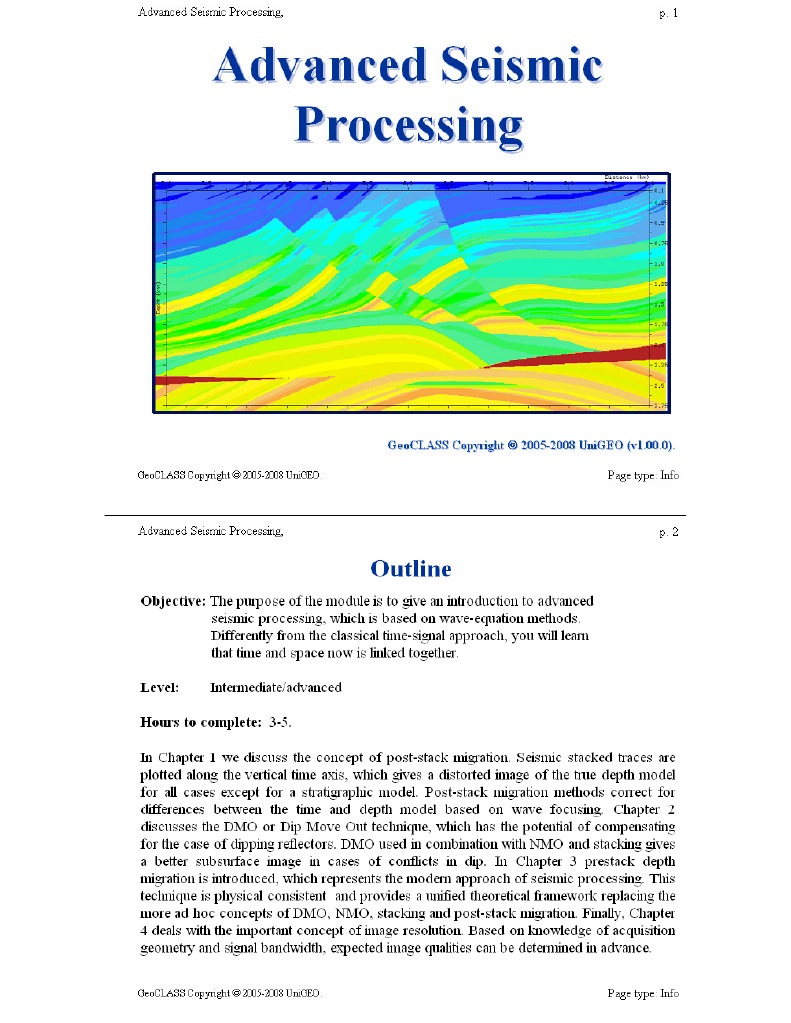 Advanced Seismic Processing
