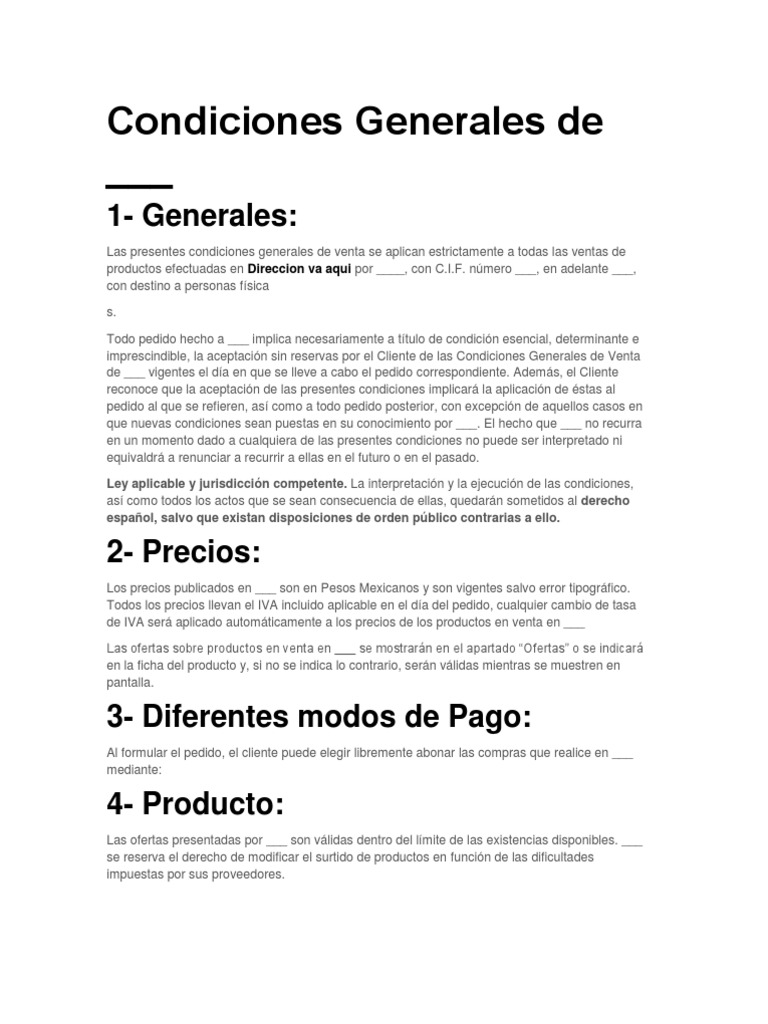 Ejemplo de Condiciones | PDF | Cliente | Gobierno