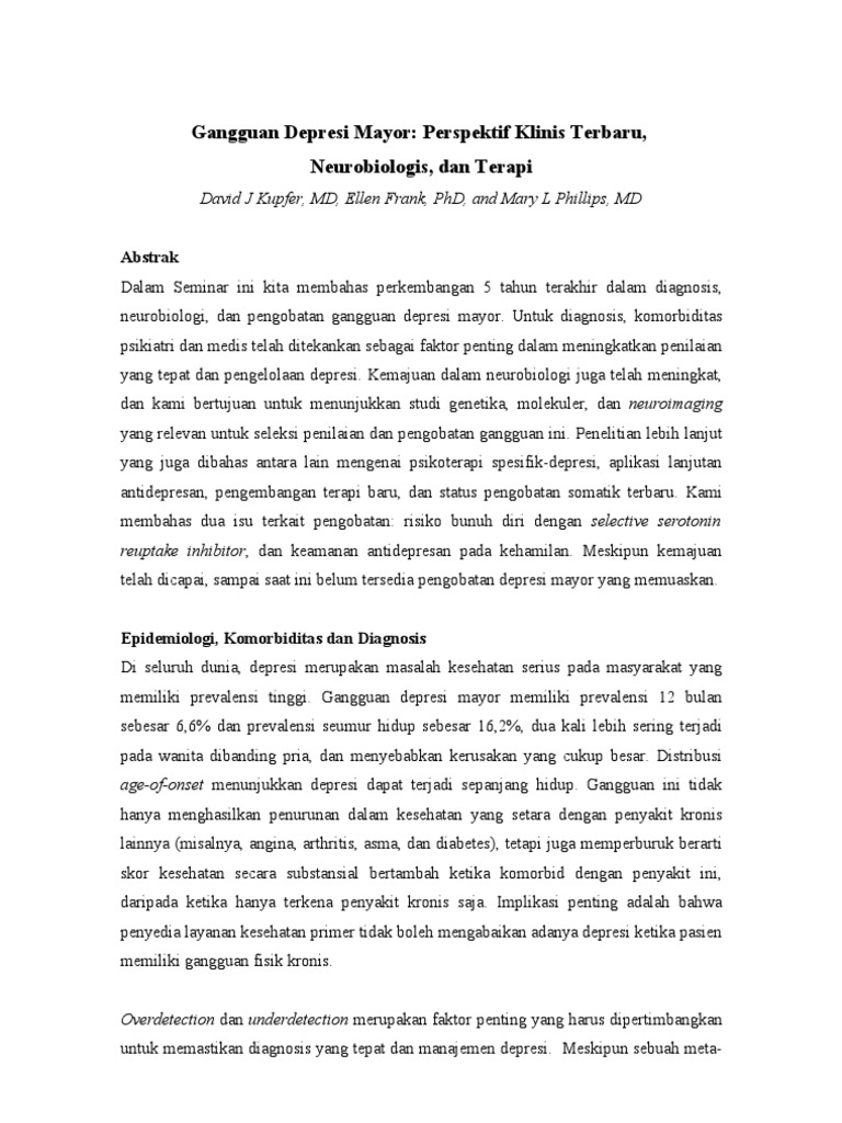 Gangguan Depresi Mayor | PDF