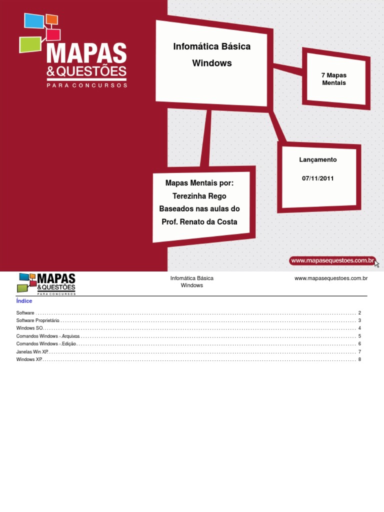 Informatica - Basica - Windows - 2011 (7 Mapas) | PDF