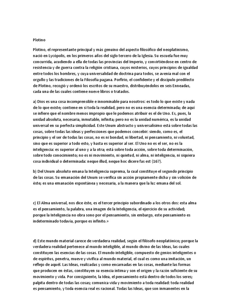 Teodicea en Plotino | PDF | Esencia | Alma