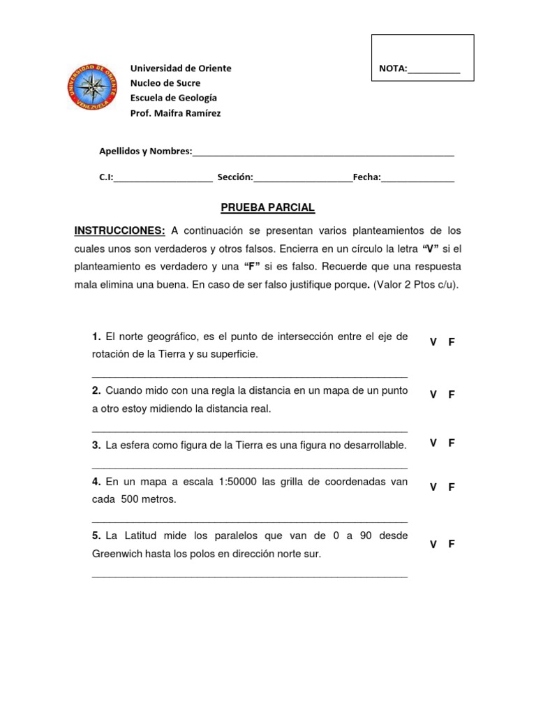 Examen de Verdadero y Falso | PDF
