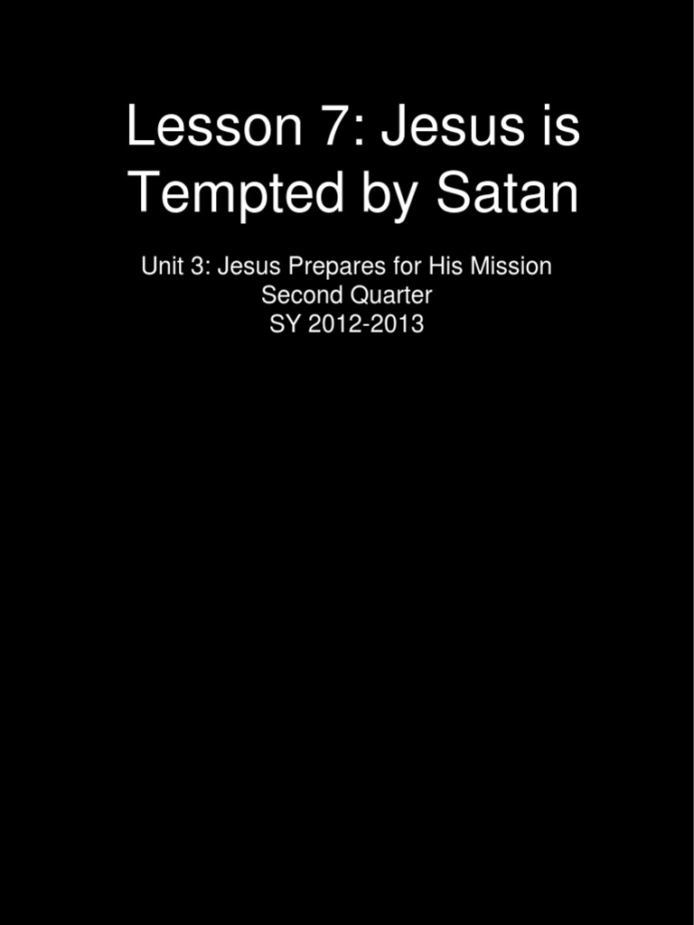 Jesus' Temptation: Overcoming Sin | PDF
