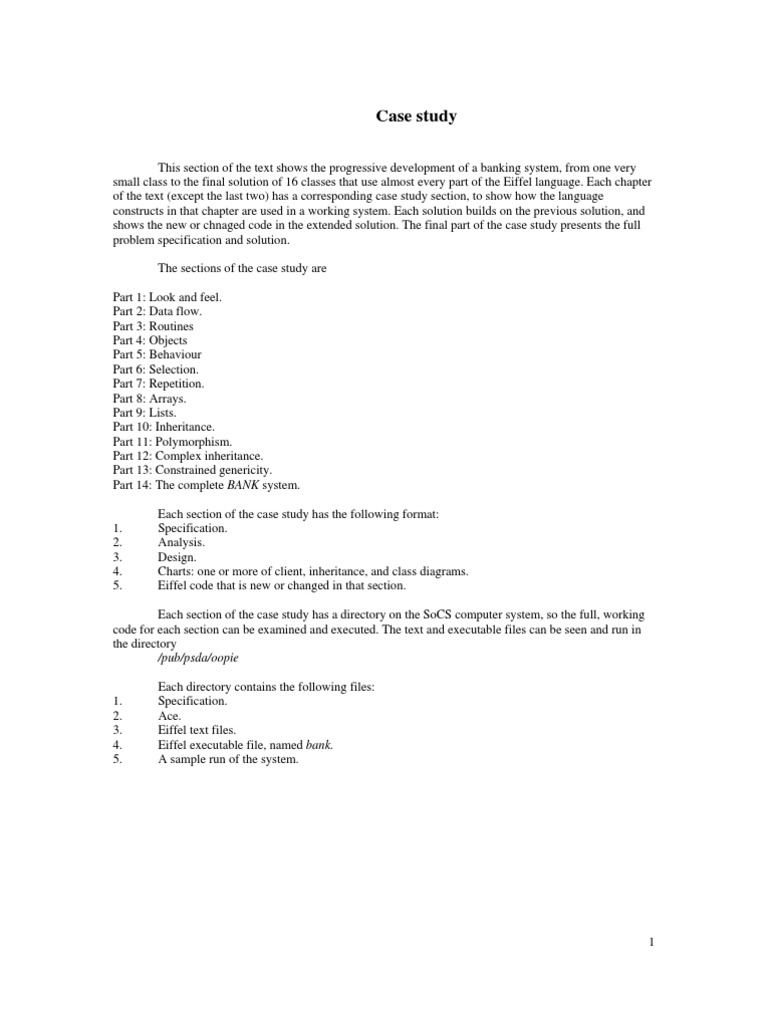 Case Study - Development of Banking System | PDF | Subroutine ...