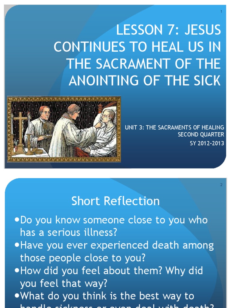 Lesson 7 Anointing of The Sick | Download Free PDF | Faith Healing ...