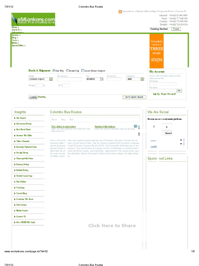 Colombo Bus Routes | PDF | Baggage | Bus