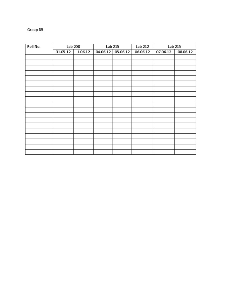Lab Schedule for Groups D5-D8 | PDF