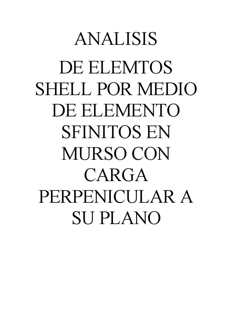 Analisis de Elementos SHELL | PDF | Geometria plana) | Ecuaciones