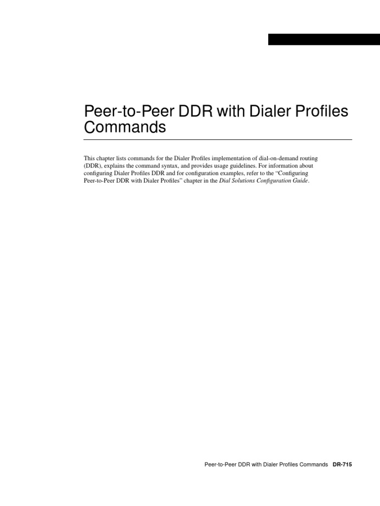 Peer To Peer Ddr With Dialer Profiles Commands Pdf Internet