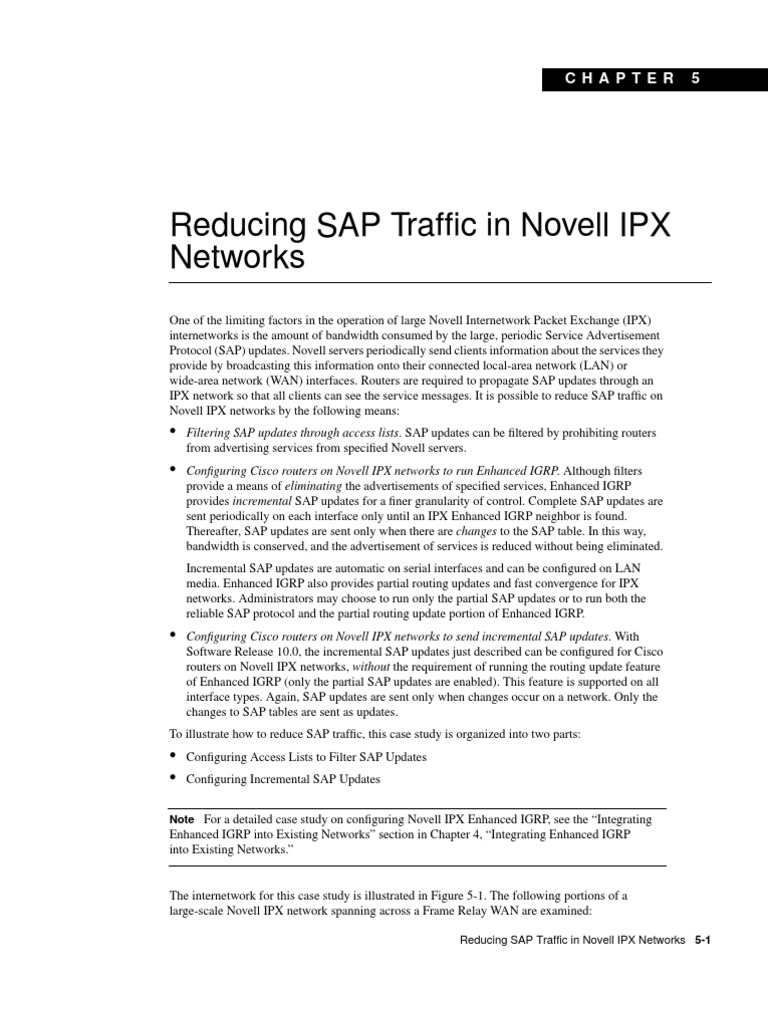 Novell IPX SAP Traffic Reduction | PDF | Router (Computing) | Computer ...