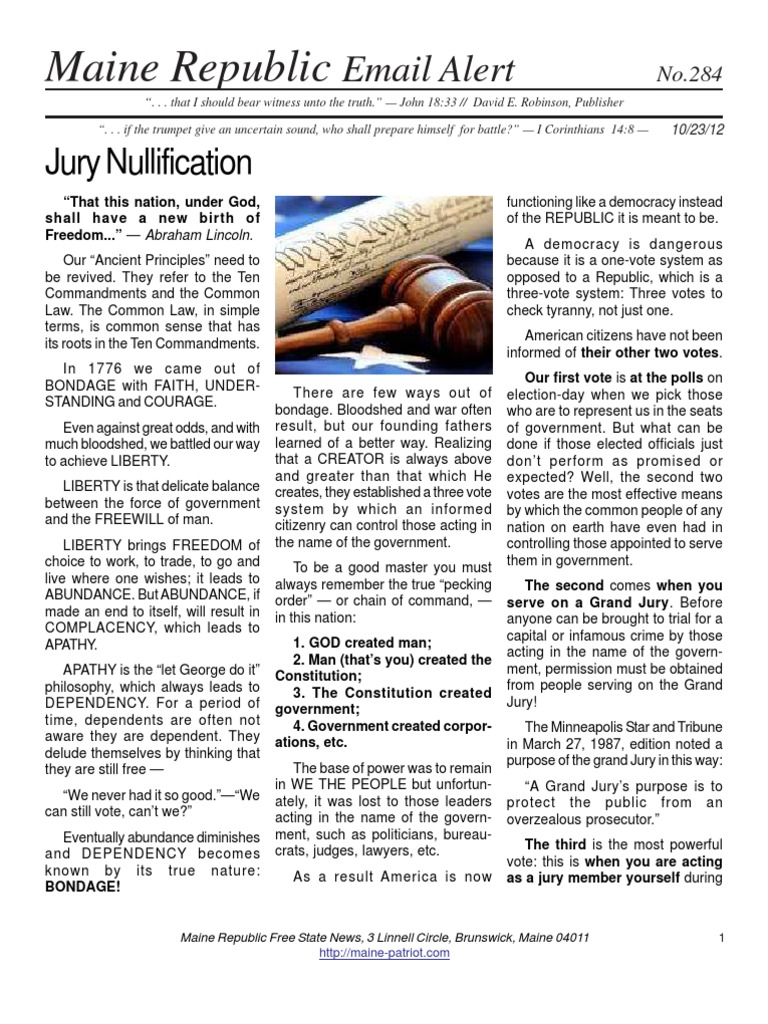 284 - Jury Nullification | PDF | Government Information | Public Law