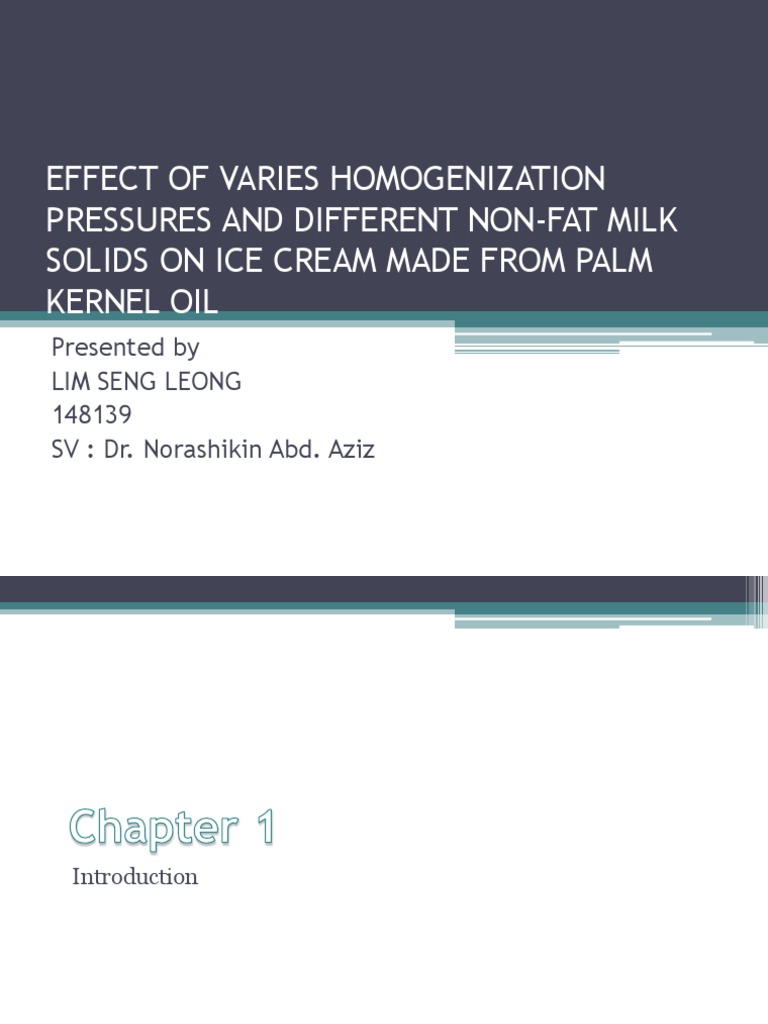 Effect Of Varies Homogenization Pressures And Different Non Fat Pdf