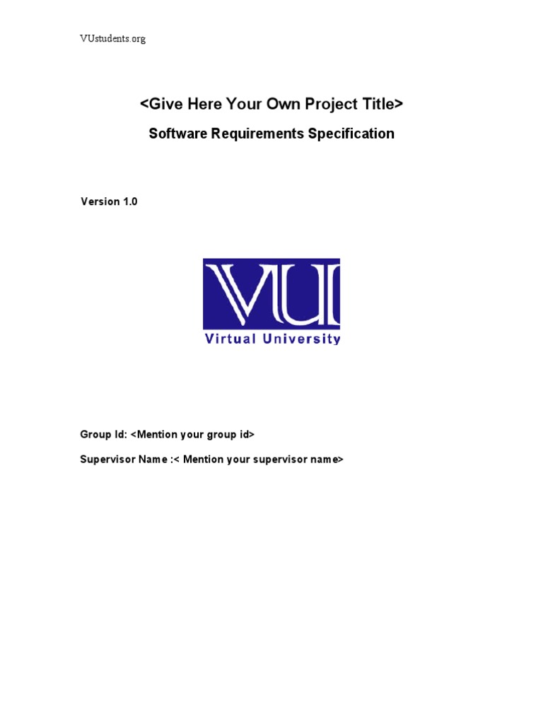 VU Final Project Srs | PDF