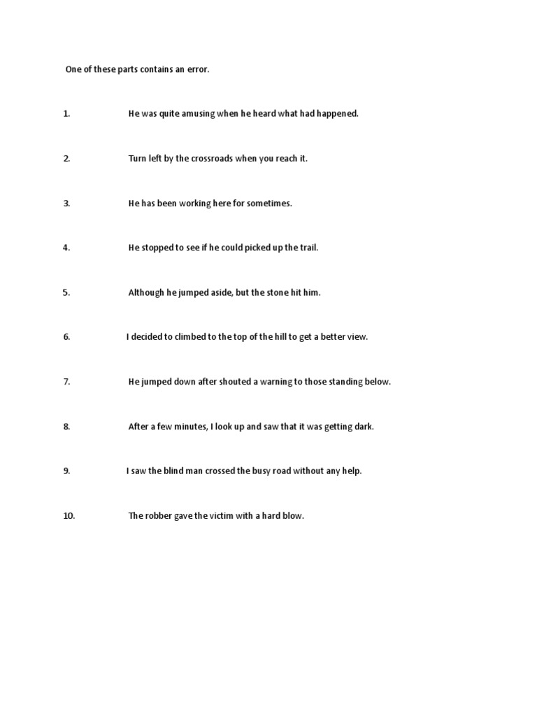 Grammar Error Identification Guide | PDF | Perfect (Grammar) | Grammatical Tense