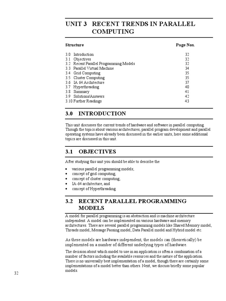 3 3 Recent Trends In Parallel Computing Pdf Parallel Computing Central Processing Unit