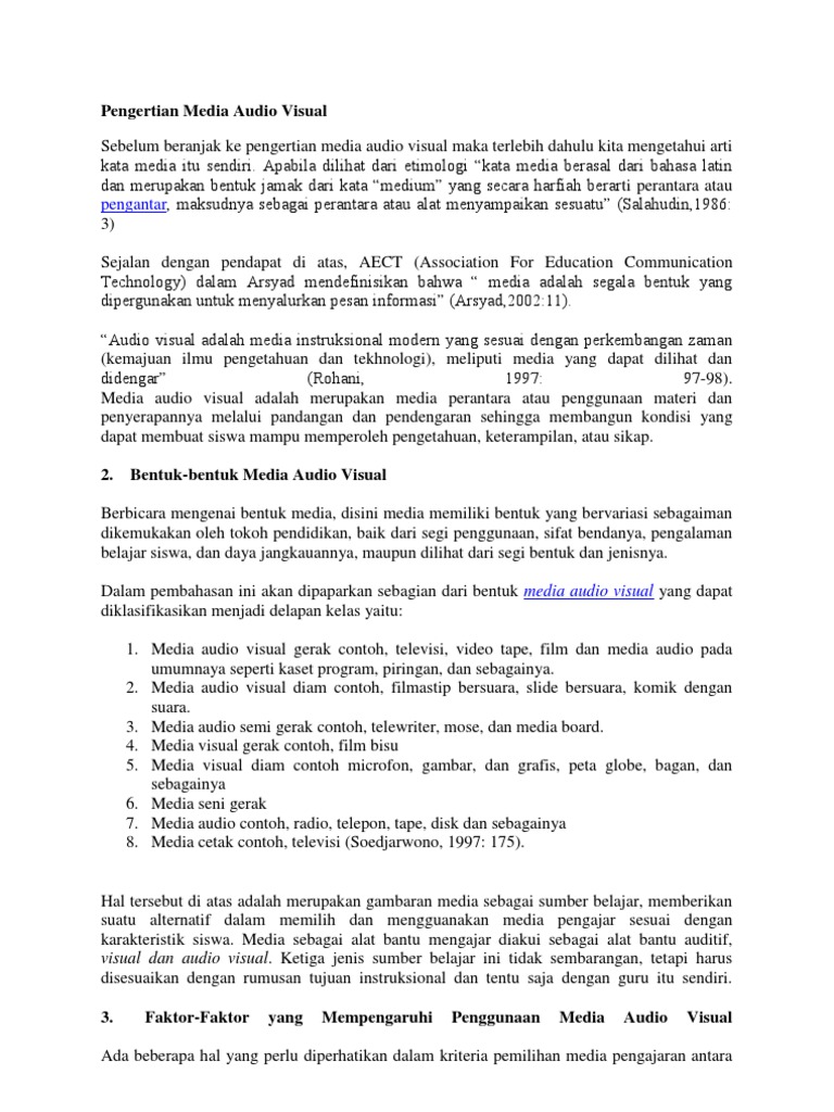 Pengertian Media Audio Visual | PDF