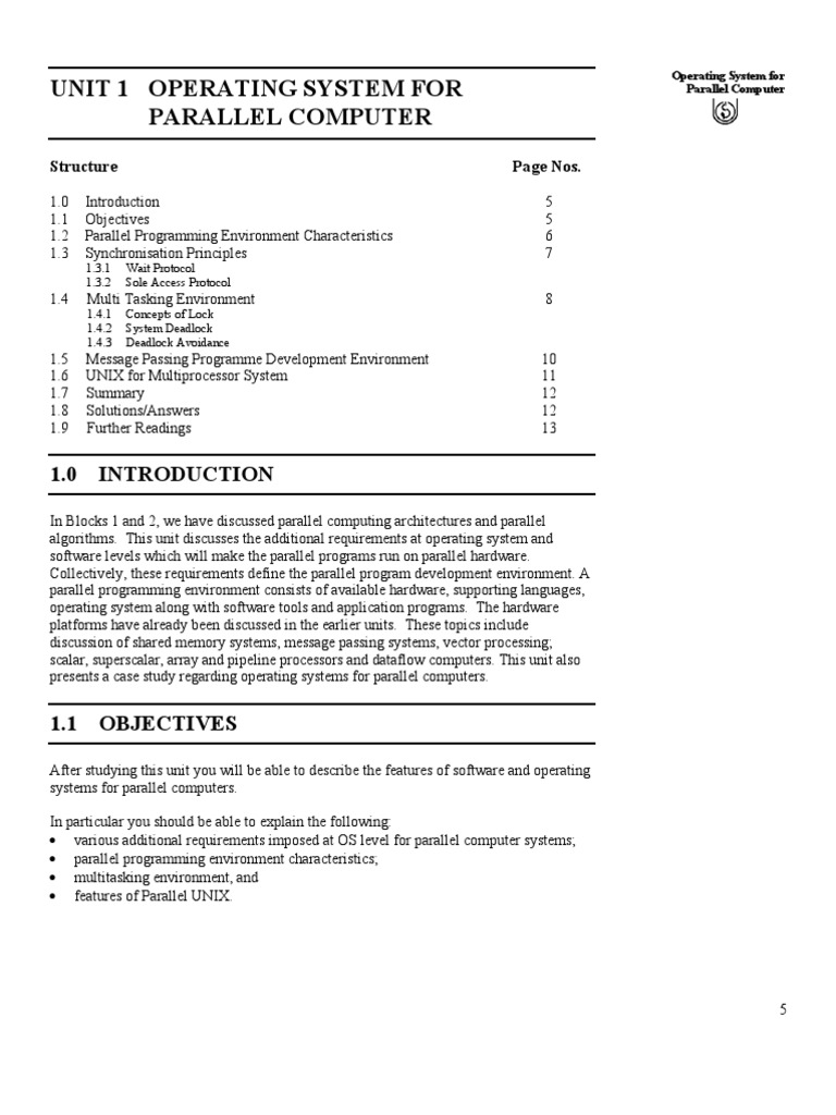 3 1 Operating System For Parallel Computer Pdf Parallel Computing Message Passing