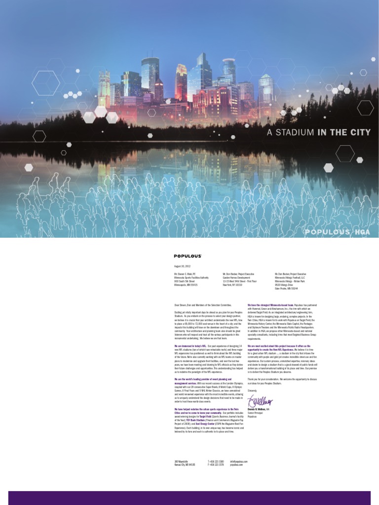 Populous Vikings Stadium Proposal | PDF | Leadership In Energy And ...