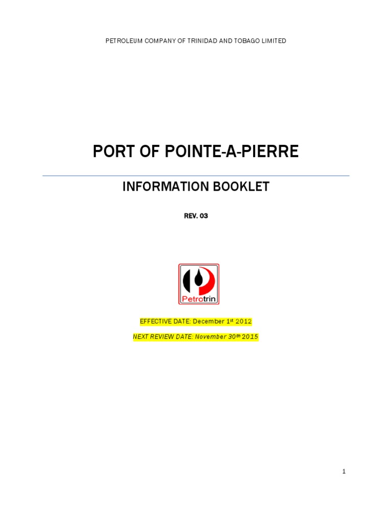 Port Info Booklet 2013 | PDF | Ships | Oil Tanker