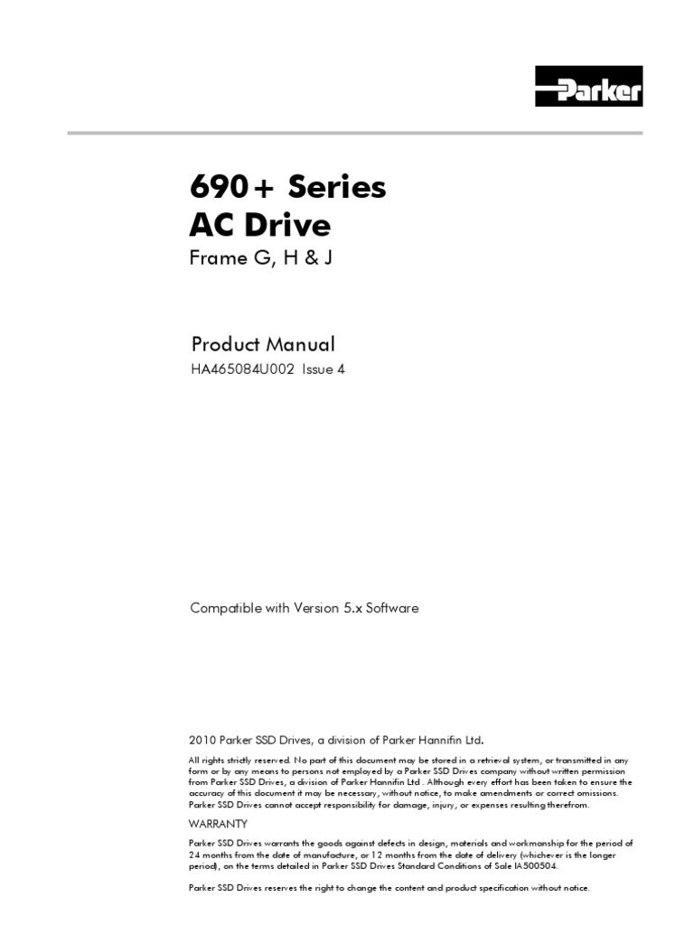 Parker 690+ AC Drive Manual | PDF | Direct Current | Rectifier