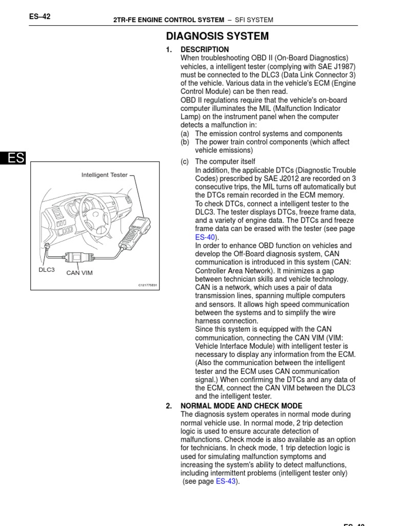 2TR-FE Engine Control System | PDF | Systems Engineering | Electronics
