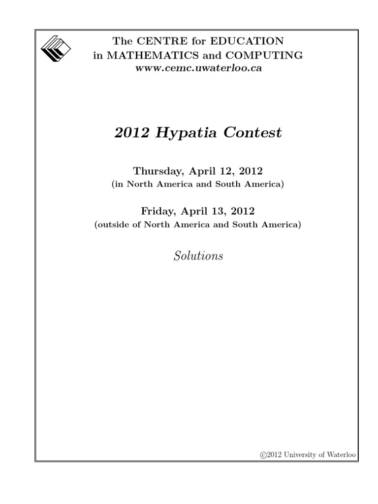 2012 Hypatia Solution | PDF | Prime Number | Factorization