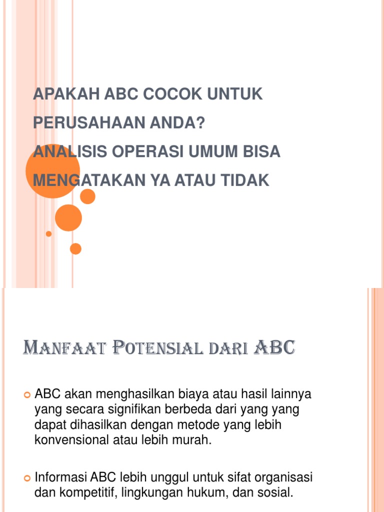Evaluasi Metode ABC untuk Perusahaan | PDF