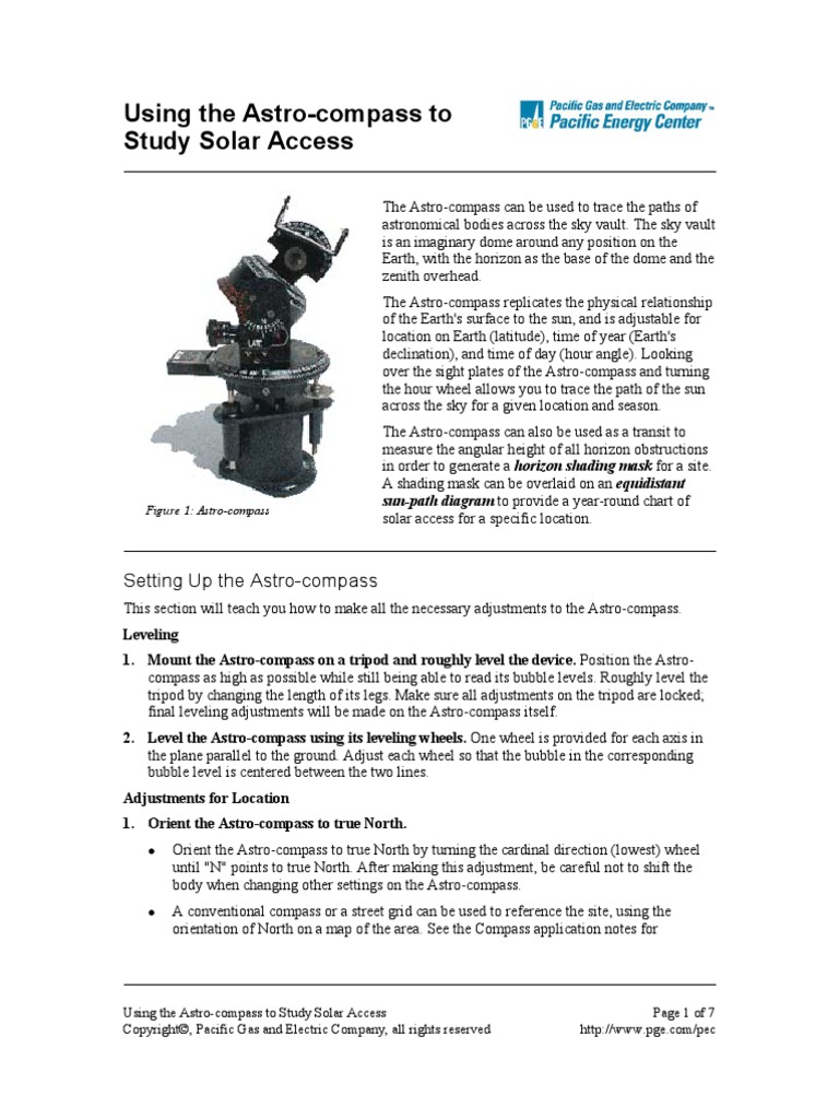 Using The Astro-Compass To Study Solar Access | PDF | Compass | Azimuth
