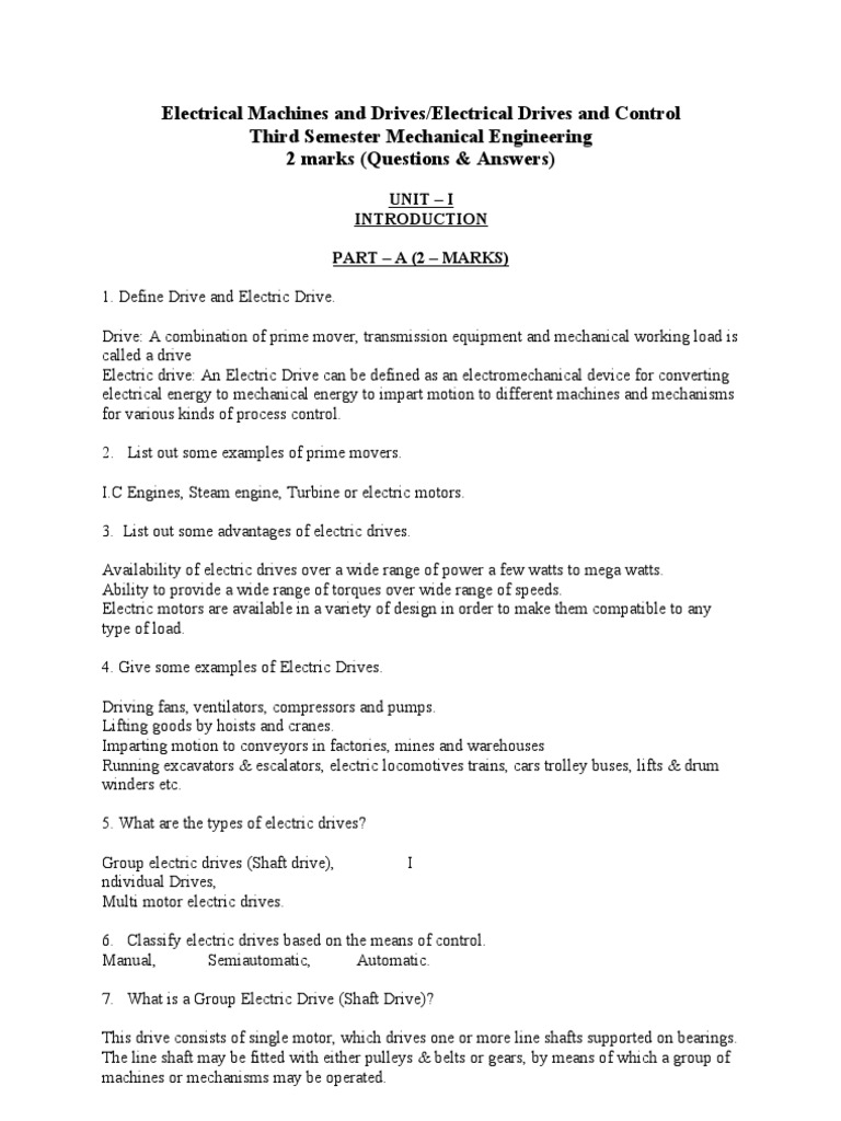 Electrical Machines and Drives/Electrical Drives and Control Third ...