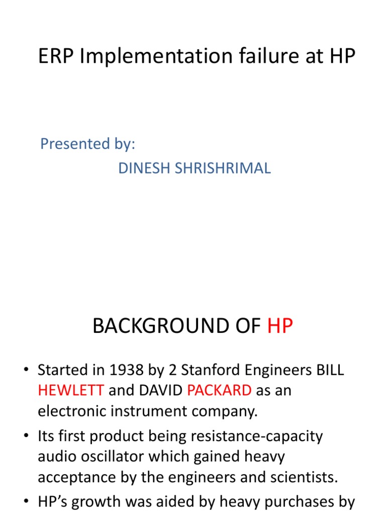 ERP Implementation Failure at HP | PDF | Hewlett Packard | Sap Se