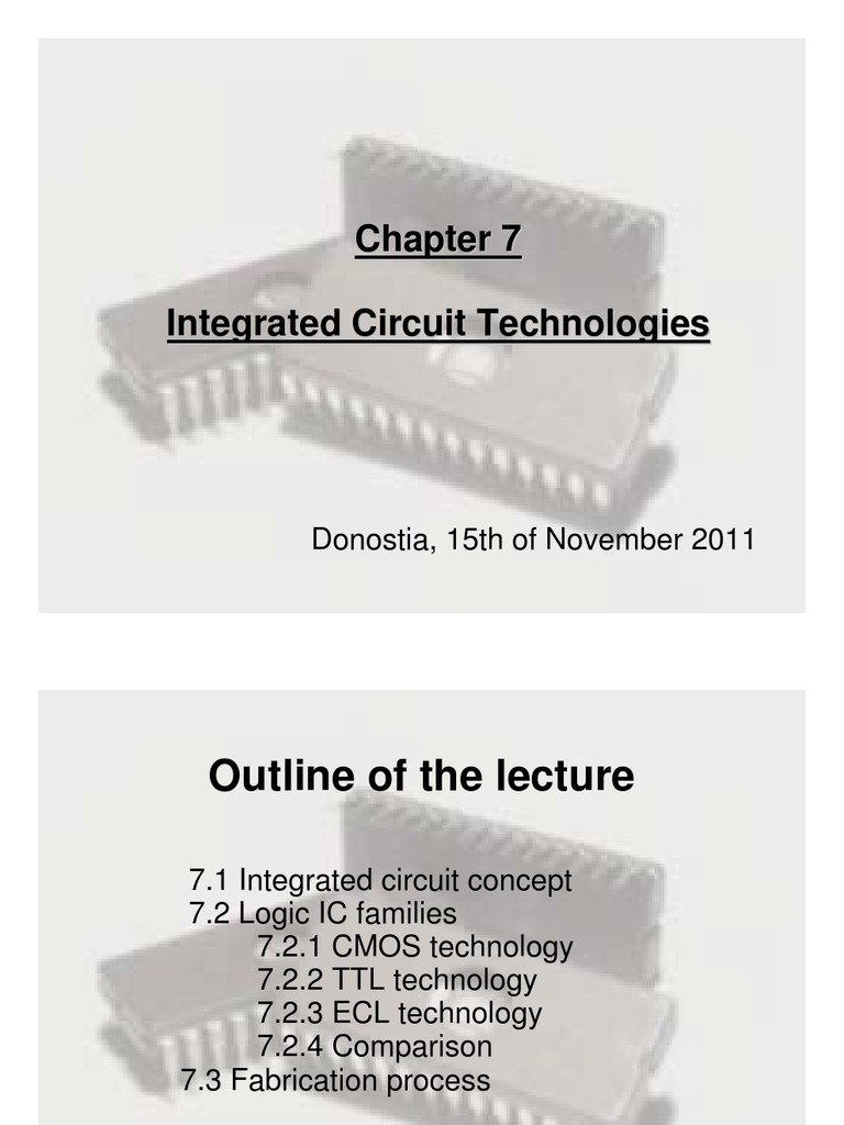 Integrated Circuit Technologies | PDF | Digital Electronics | Cmos